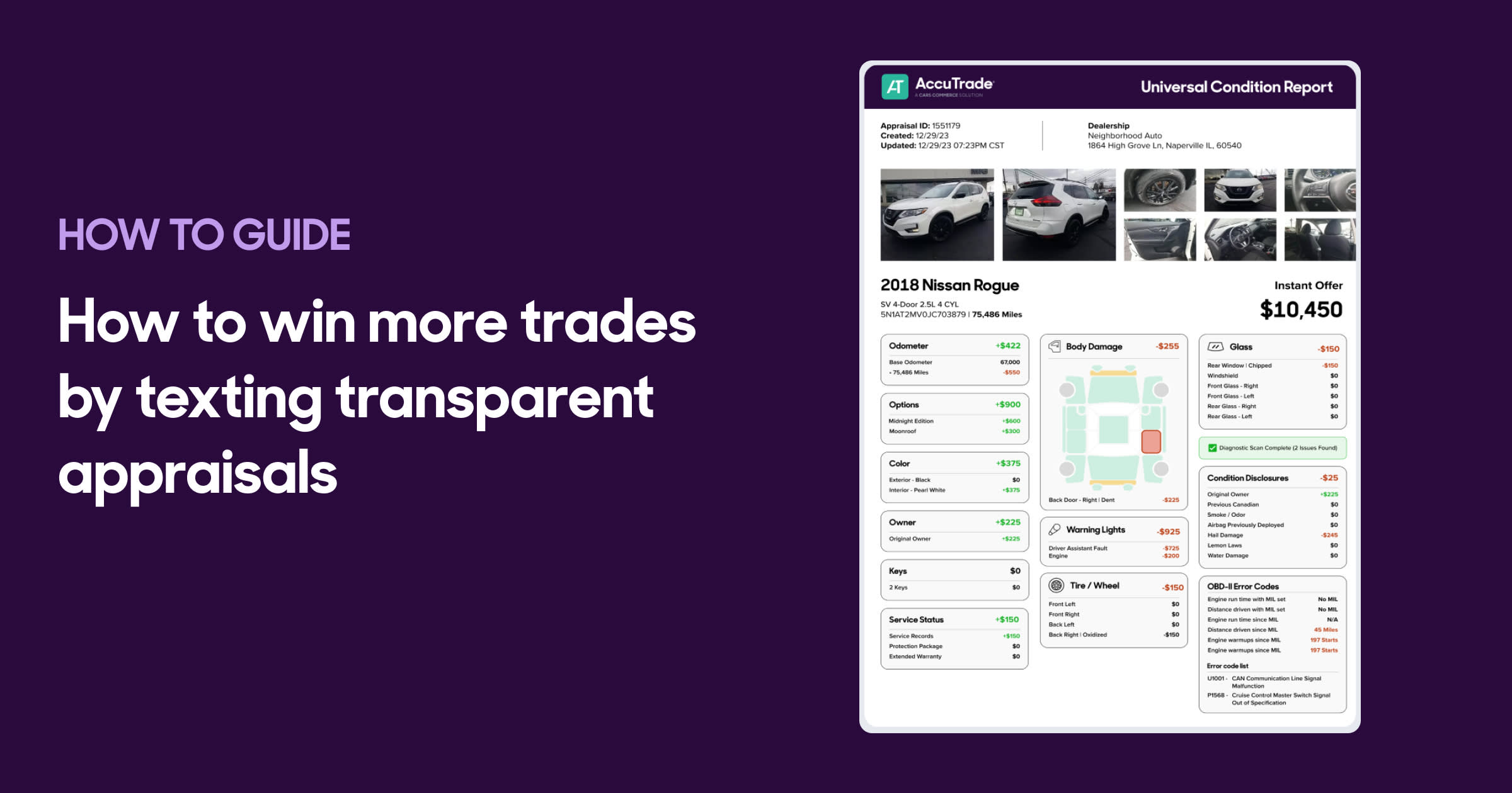How To Text Transparent Vehicle Appraisals | AccuTrade